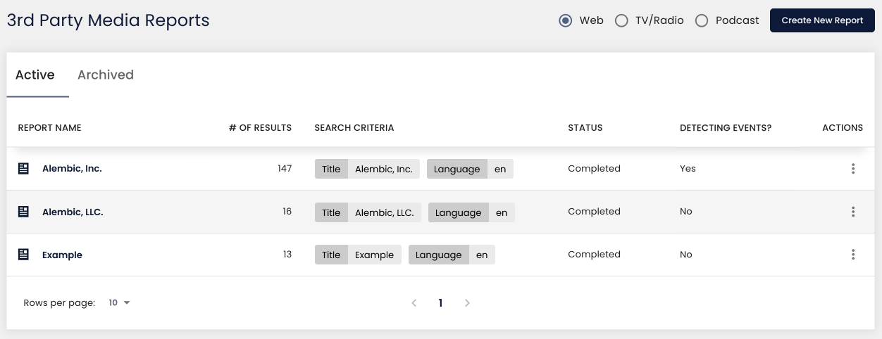 Create a 3rd Party Media Report – Alembic