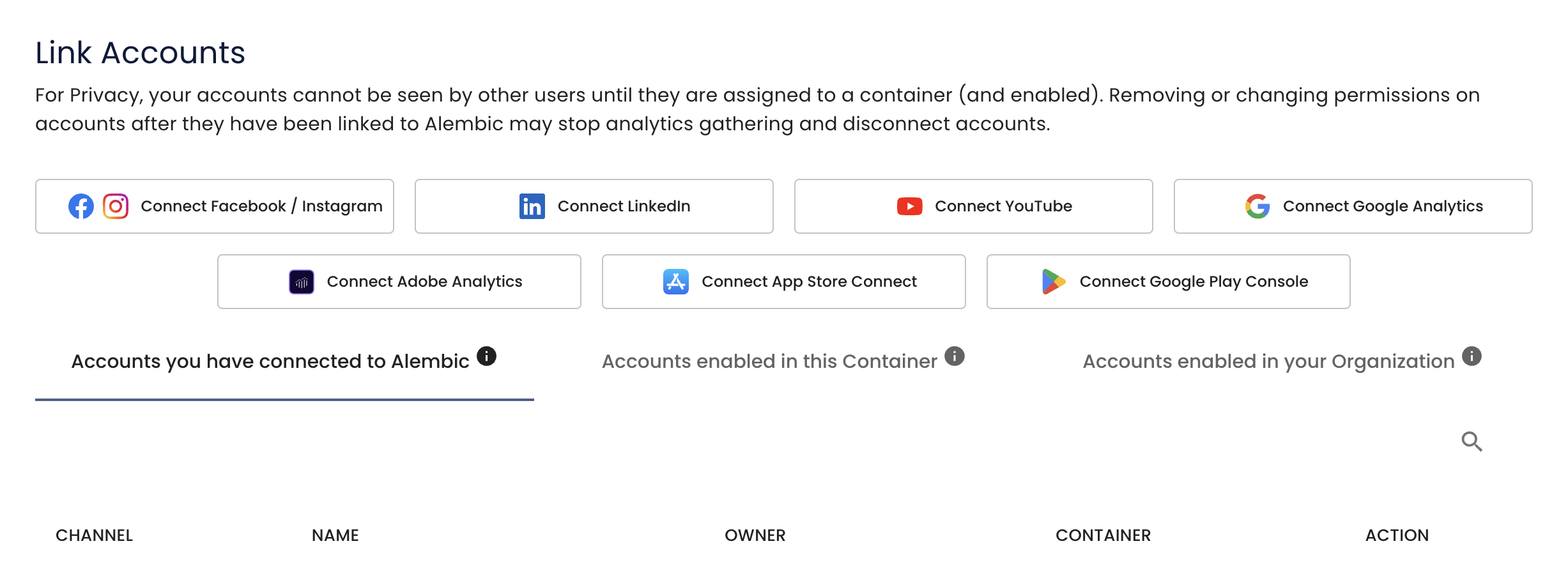 Link Accounts – Alembic