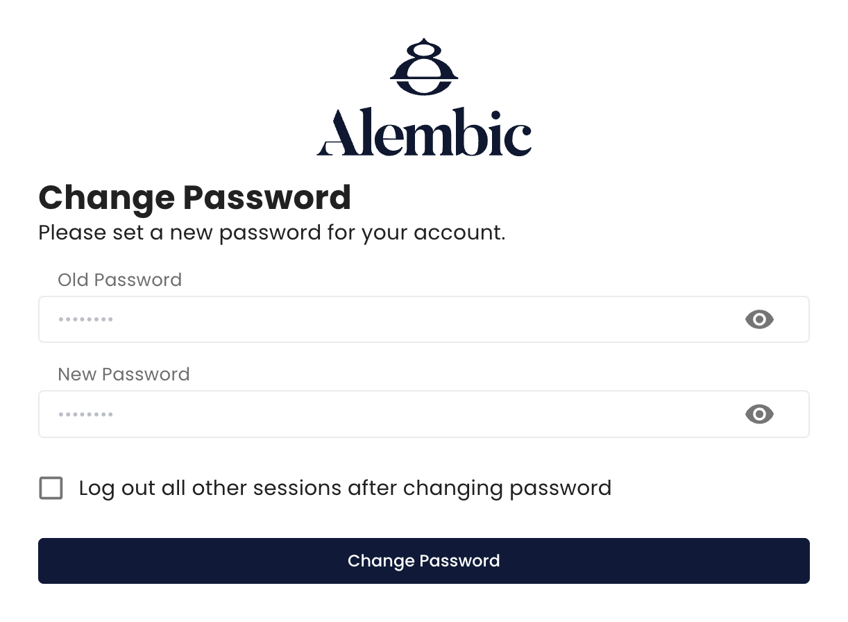 Change Password – Alembic